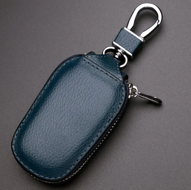 Universal PU Leather Car Key Holder with Window - Keychain Case ...